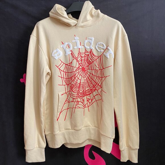 Sp5der | Shirts | Sp5der Huge Spider Web Hooded Pocket Sweatshirt ...
